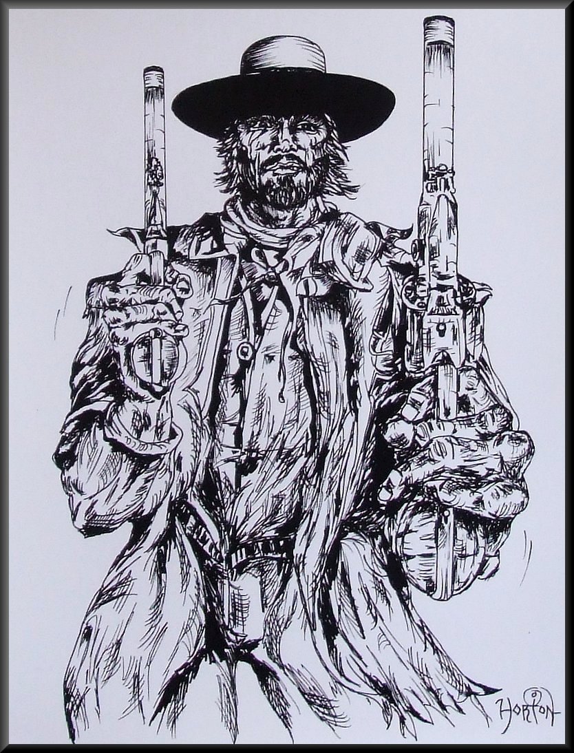 Outlaw Drawings Willie Nelson: American Outlaw Original Ink Drawing