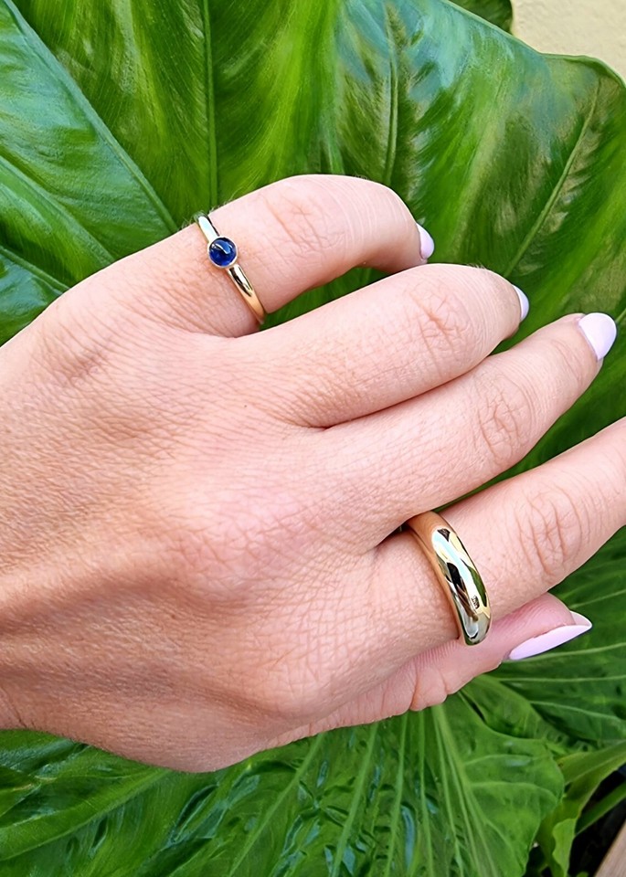 14K Solid Gold Sapphire Ring/ September Birthstone Ring/Gemstone Ring ...