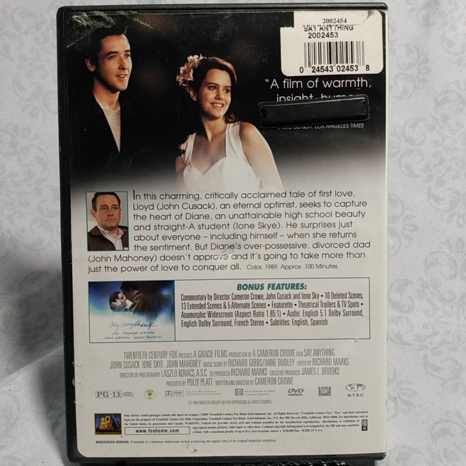 Say Anything (DVD, 2006, Special Edition, Widescreen) SWB Combined ...
