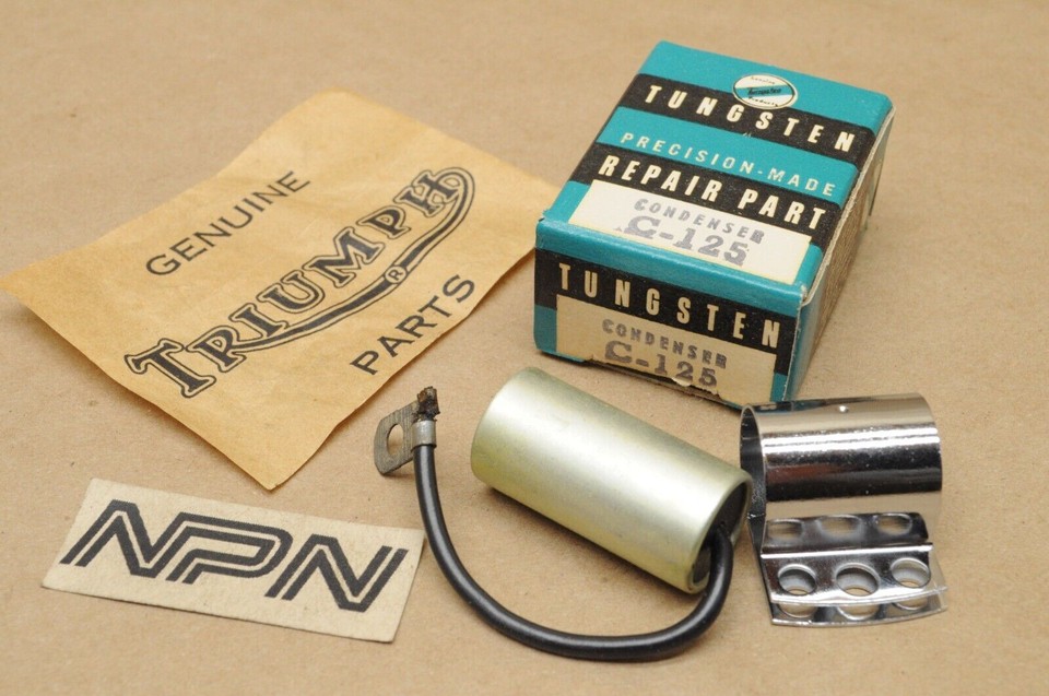 TRIUMPH Ignition Condenser TUNGSTEN Brand C-125 NOS | eBay
