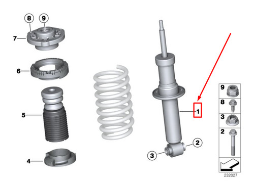 NEW BMW X3 F25 REAR RIGHT SHOCK ABSORBER 6796317 33526796317 ORIGINAL ...