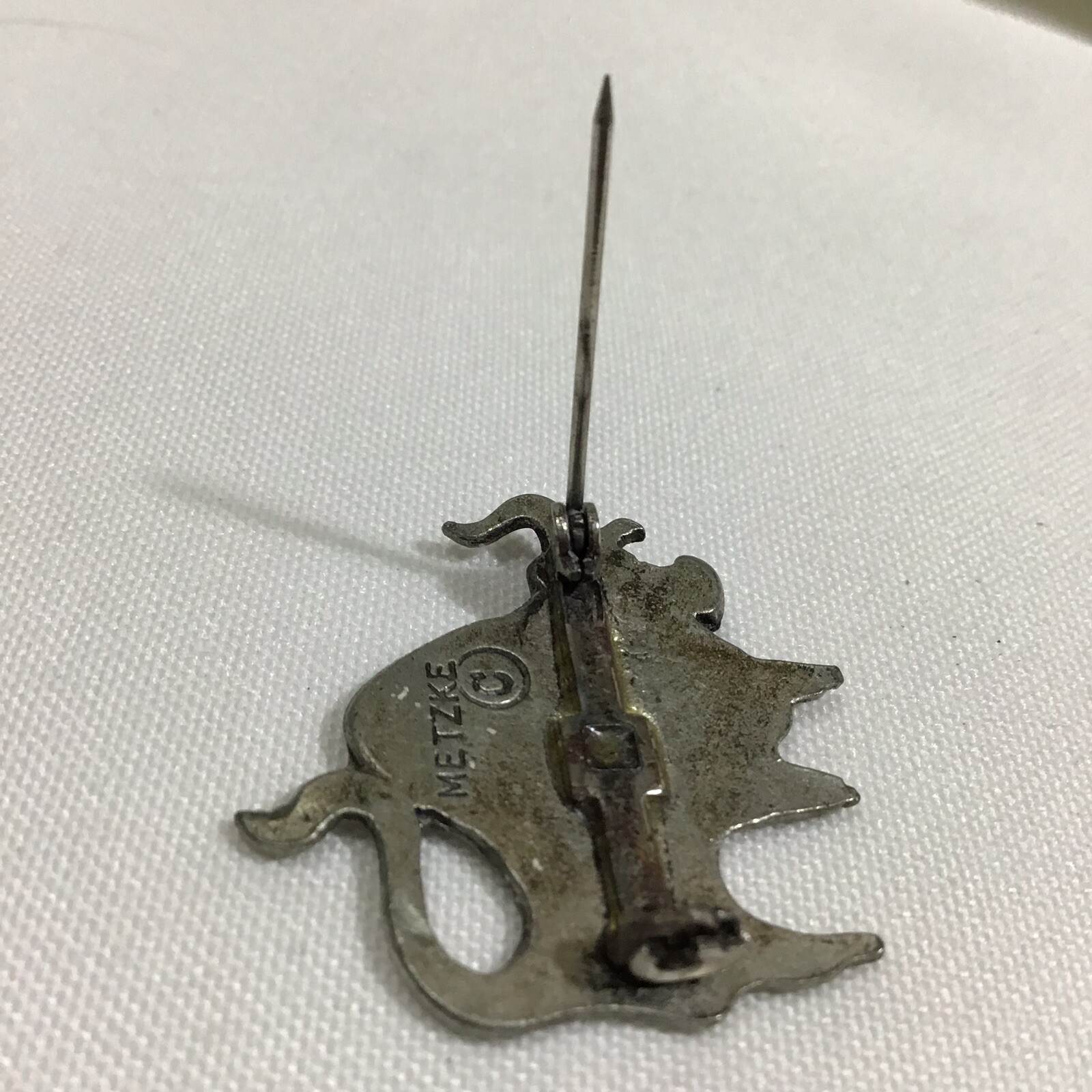 Metzke Pewter Rodeo Angry Bull 1 inch Signed Brooch Pin Cowboy Cowgirl ...