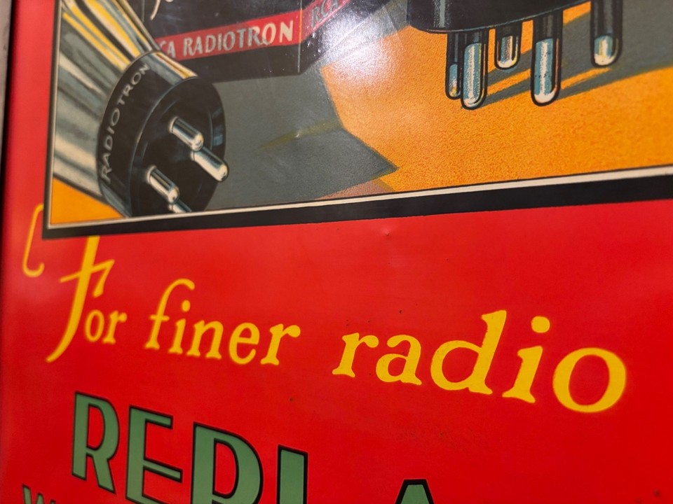 1930s RCA Store Advertising tin sign Radio Tube Radiotrons Art Deco ...