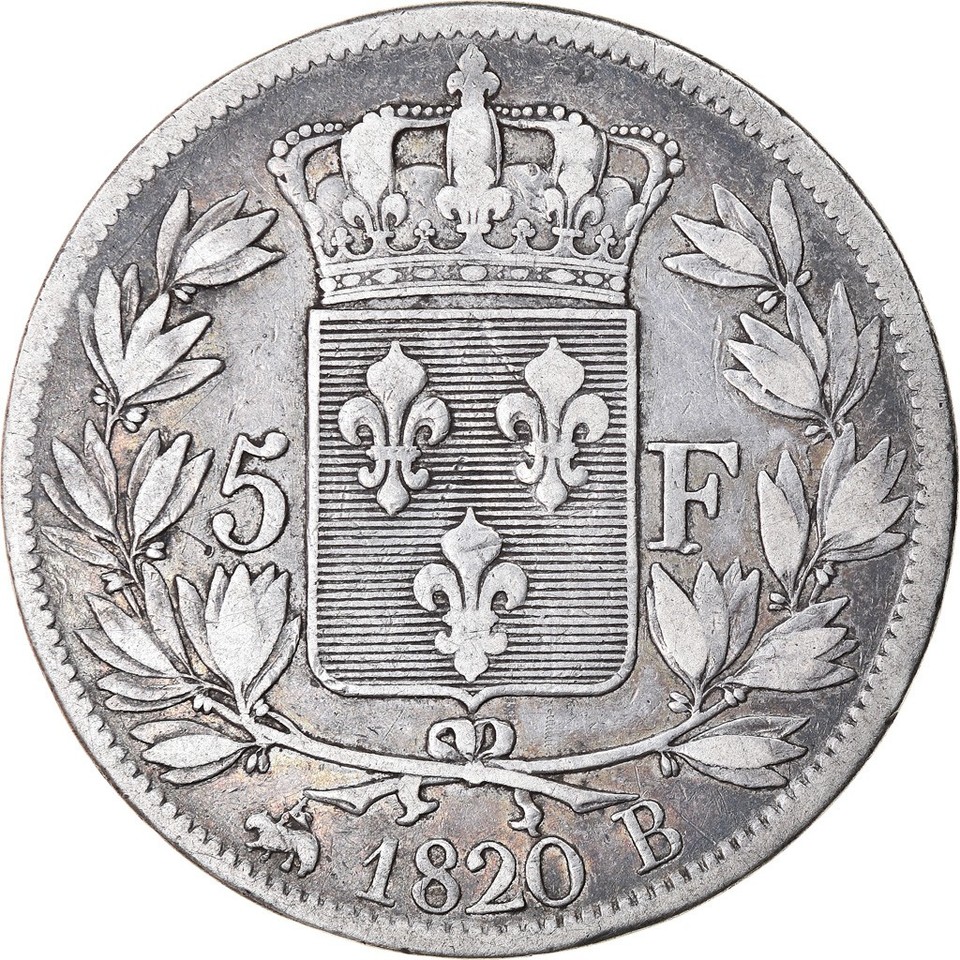 [#873851] Coin, France, Louis XVIII, Louis XVIII, 5 Francs, 1820, Rouen ...