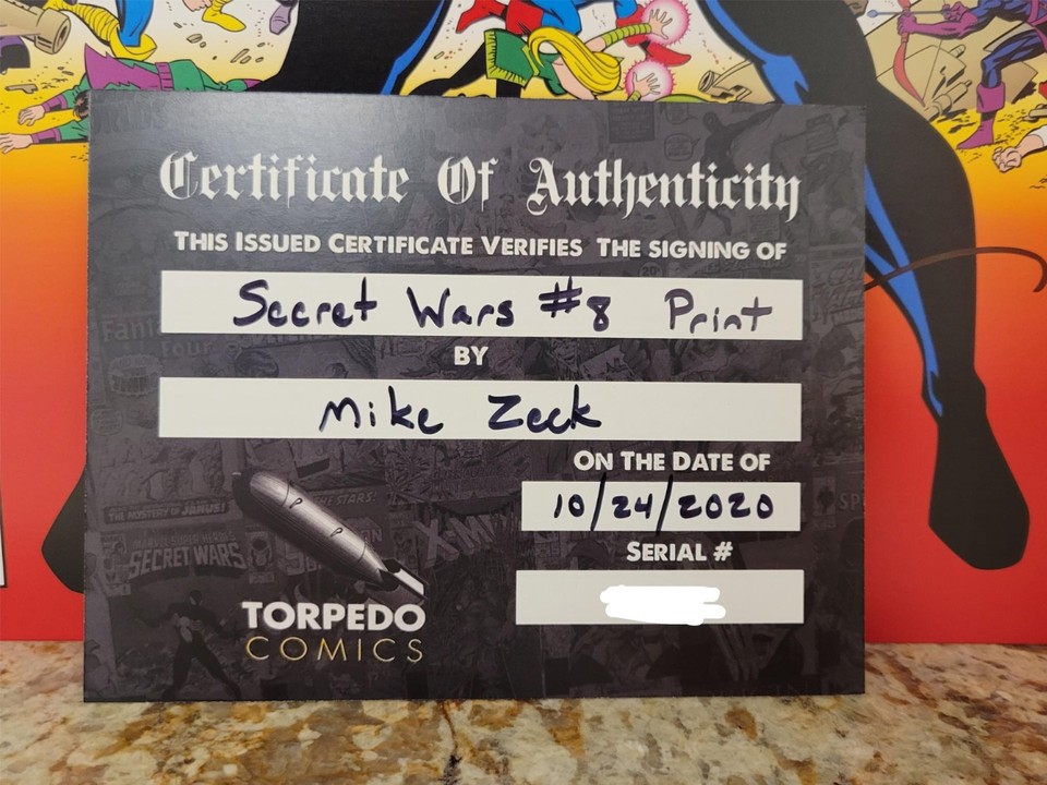 Marvel Super Heroes Secret Wars #8 Art Print Signed by Artist Mike Zeck ...