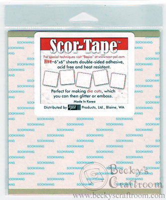Scor-Tape Adhesive 6"x6" Sheets 5-pack by Scor-Pal Double-sided | eBay