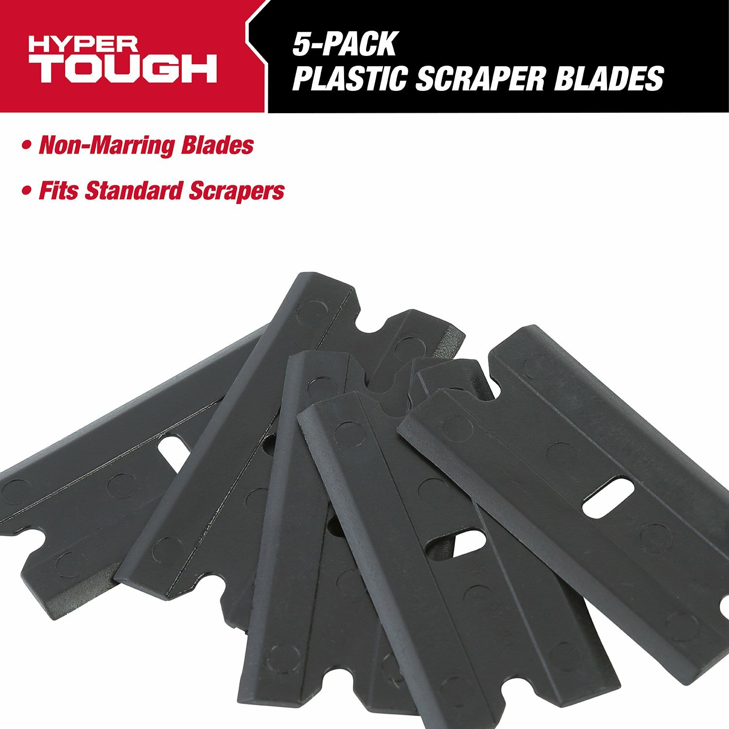 Hyper Tough 5-PK PLASTIC SCRAPER BLADES Fits Standard Razor Scrapers ...
