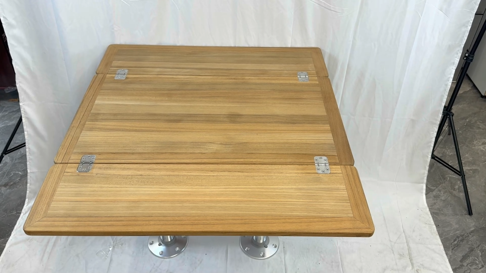Boat Folding Wings Teak Table Top 18.9/37.8X35 Inch Rectangular Plain ...