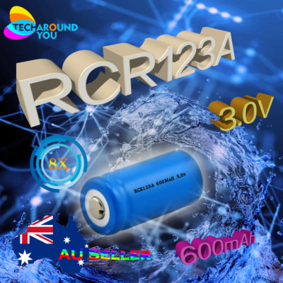 8X RCR123A Rechargeable 3.0V 600mAh Lithium Li-ion Batteries | eBay ...