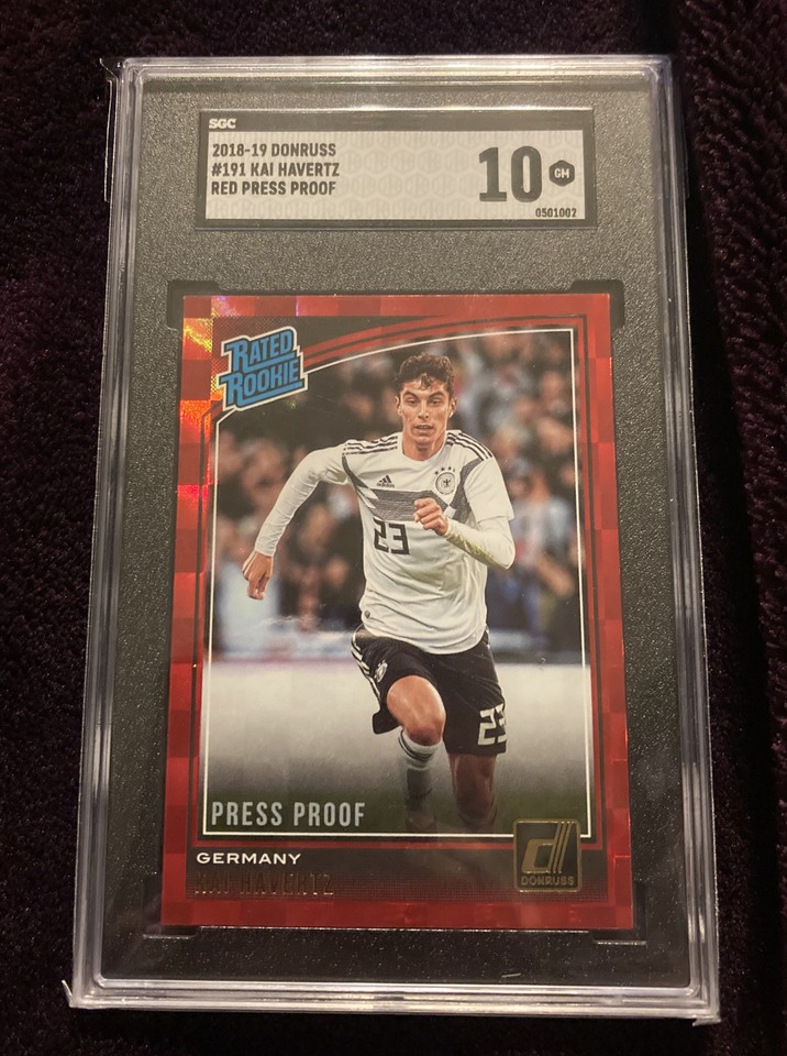 2018-19 Donruss Kai Havertz #191 Red Press Proof RATED ROOKIE SGC 10 ...