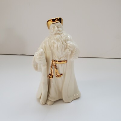 Vintage Lenox Christmas Santa Claus with Crown Old World Porcelain Gold ...