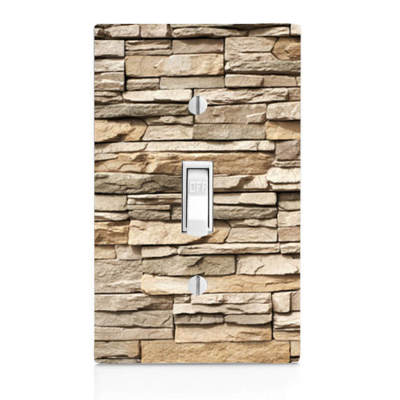 Beige Stacked Stone, Light Switch Cover, Bedroom Decor, Home Decor ...