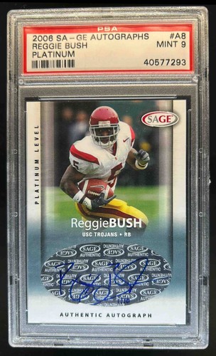 2006 SAGE Reggie Bush Auto Platinum Rookie RC #1/10 Trojans PSA 9 | eBay