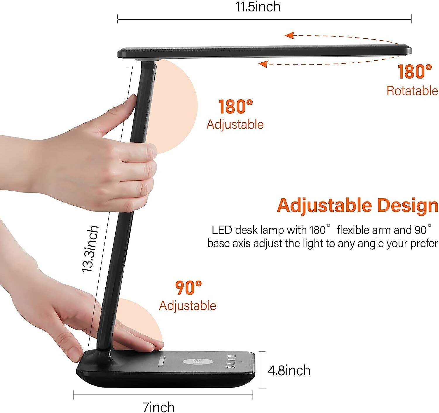 OttLite ‎CY4G59-FFP LED Desk Lamp with Color Changing Tunnel & USB Port ...