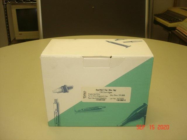 WATERS WAT036925 SEP-PAK 20CC 5G C18 CARTRIDGES BOX OF 20 FOR IN VITRO ...