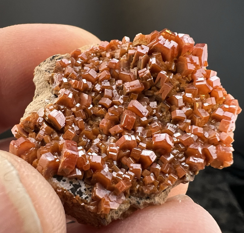 Rare Vanadinite Mineral Specimen Red Hexagonal Crystals in Matrix. 16 ...