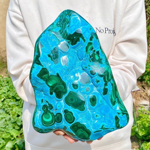 7.9LB Large natural blue-green silicon peacock stone repair and ...