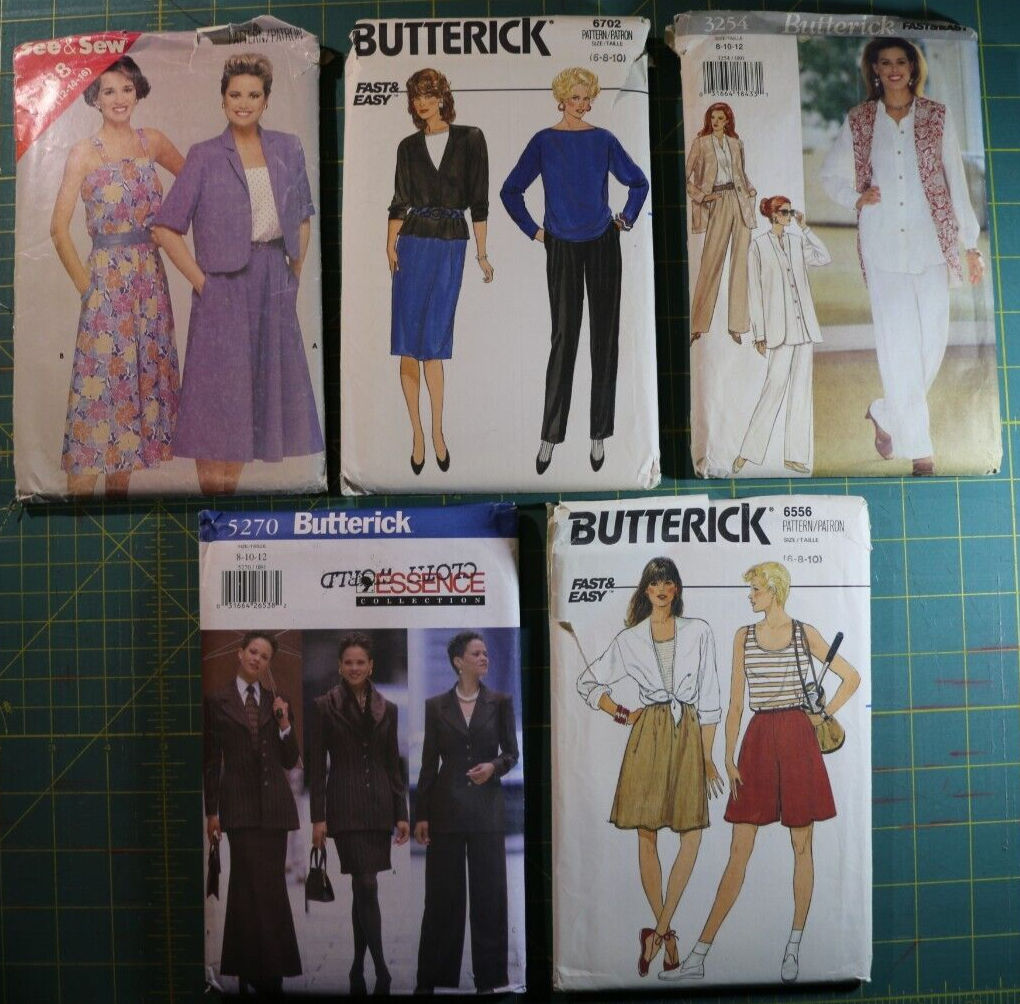 Butterick Misses Lot of 21 Patterns 1980’s 1990’s Vintage Uncut | eBay
