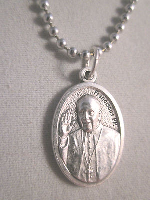 Pope Francis / The Vatican Medal Italy Pendant Necklace 24" Ball Bead ...