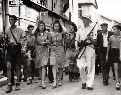 WW2 FRENCH WOMEN SUSPECTED of COLLABORATION Marched Through Streets ...