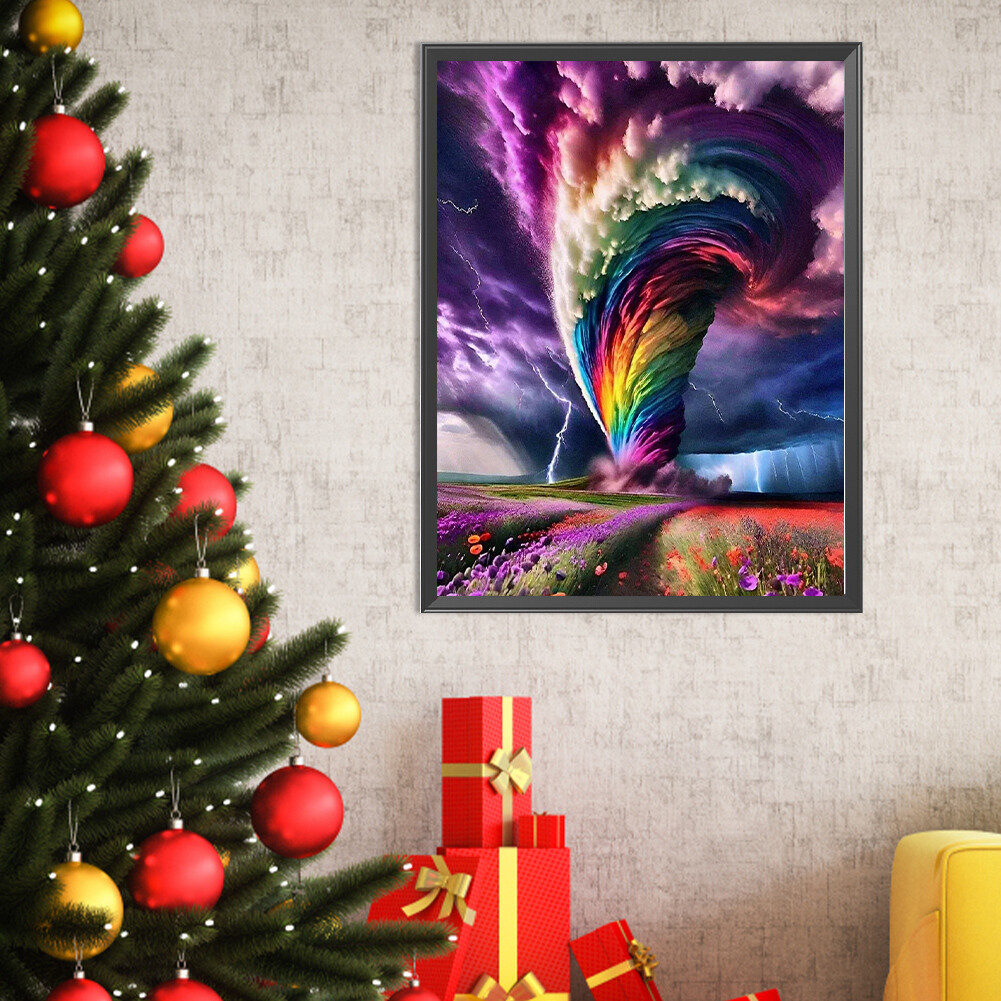 5D DIY Full Round Drill Diamond Painting Multicolored Clouds Home Decor ...