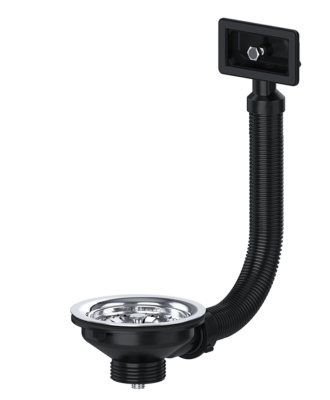 Basket Strainer Kitchen Sink Waste with RECTANGLE Overflow Rectangular ...