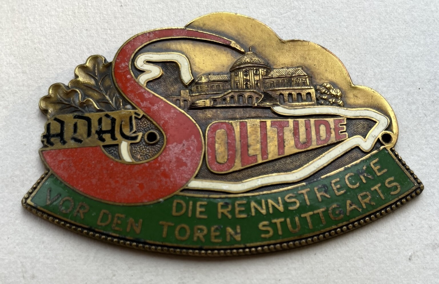 Badge automobile auto car club Germany ADAC Solitude Track Rennstrecke ...