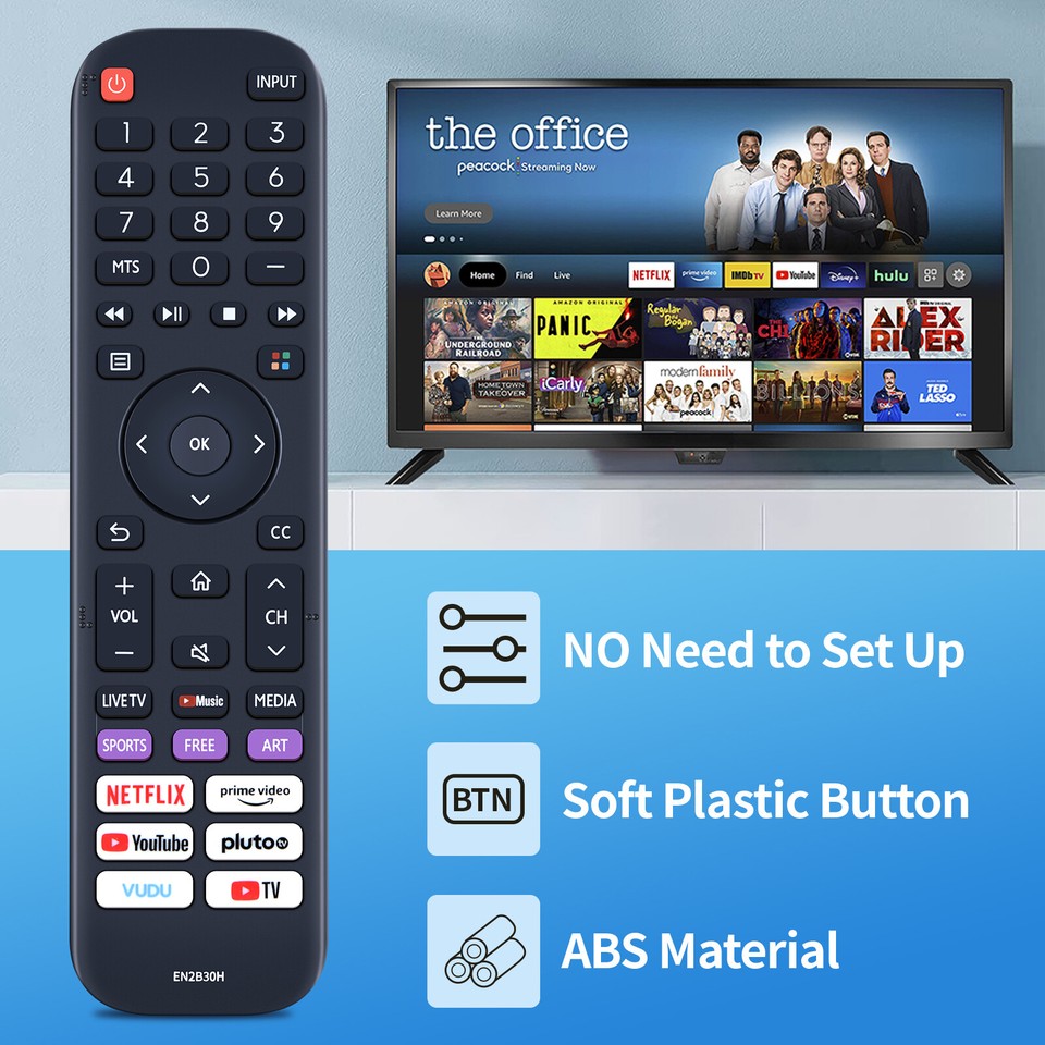 For Hisense VIDAA TV Remote Control EN2B30H 43A6GV,50A6GV, 55A6GV ...