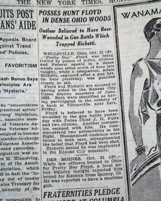 Charles Pretty Boy Floyd Bank Robber & Public Enemy No. 1 Shot 1934 ...