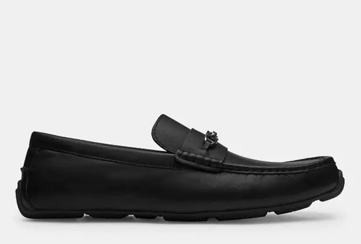 Coach Men's Signature Landon Leather Chain Driver Loafer Shoes BLACK US ...
