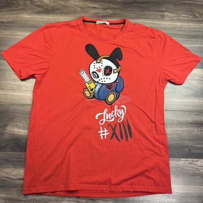 Lucky Charm Shirt Adult 2XL Red Rabbit Short Sleeve Pullover Tee Mens ...