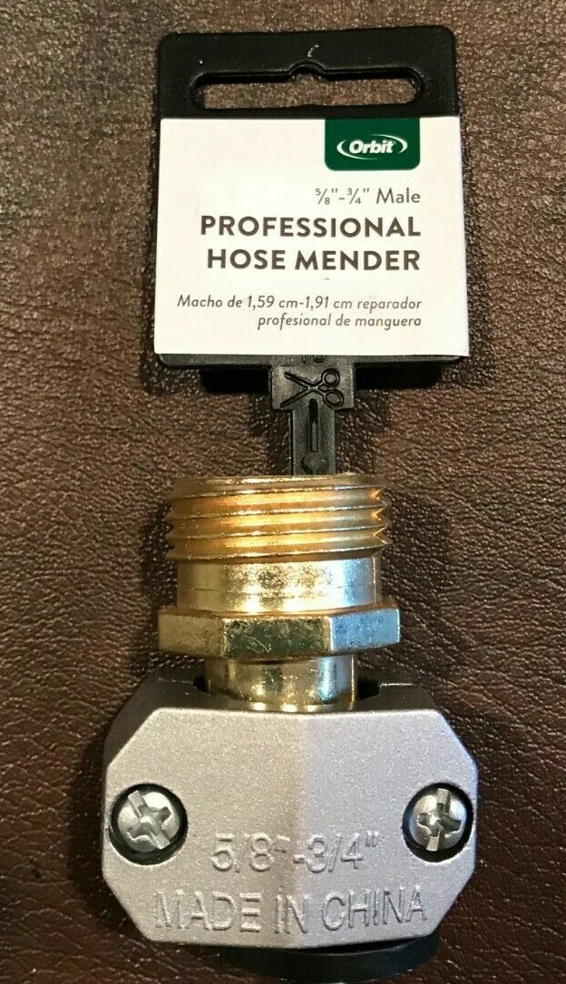 Orbit 5/8"-3/4" Male End Garden Hose Mender Professional Lot of 1 FREE ...