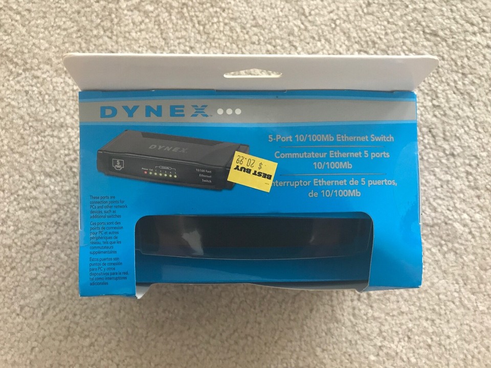 Dynex 5-Port 10/100Mb Ethernet Switch 600603103889| eBay