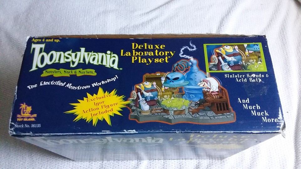 Vintage 1998 Toy Island Toonsylvania Deluxe Laboratory Playset New in ...
