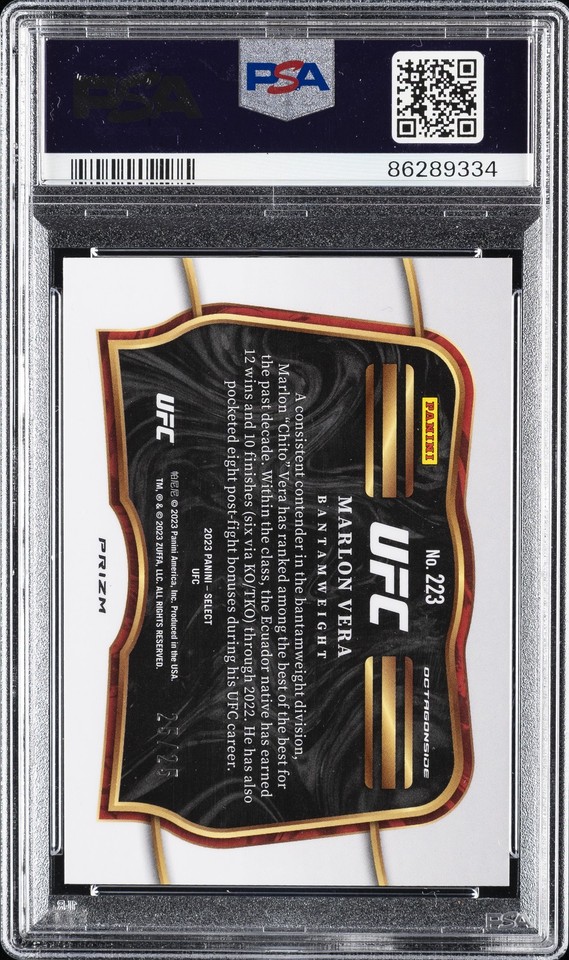 2023 PANINI SELECT UFC TIE-DYE #223 MARLON VERA 25/25 PSA 10 | eBay