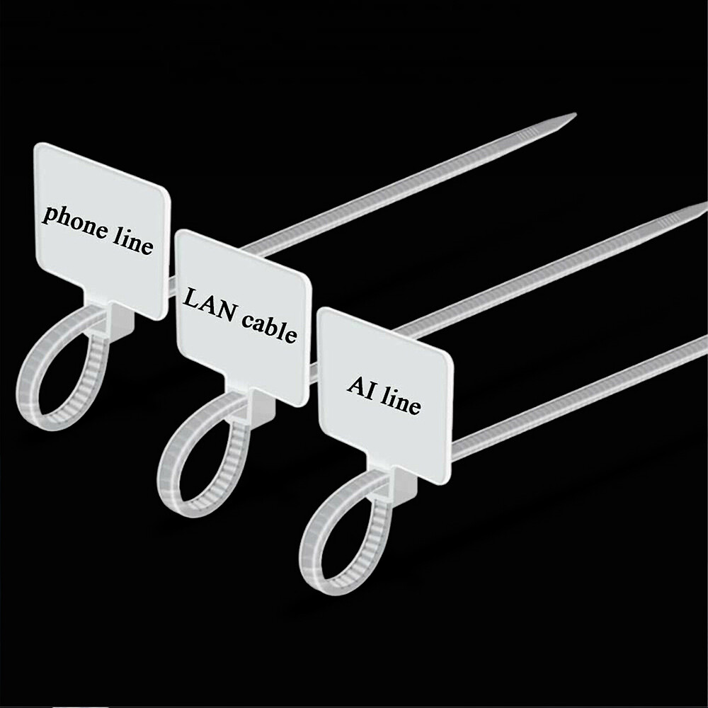 up 100x Zip Ties Tag Label Write on Ethernet RJ45 RJ12 Wire Power Cable ...