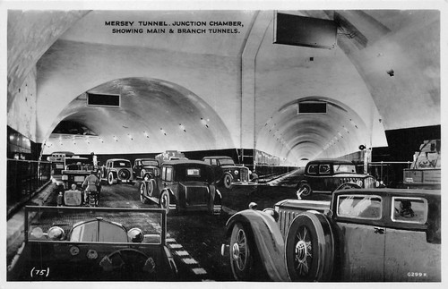 RPPC MERSEY TUNNEL JUNCTION CHAMBER CARS UK ENGLAND PHOTO POSTCARD (c ...