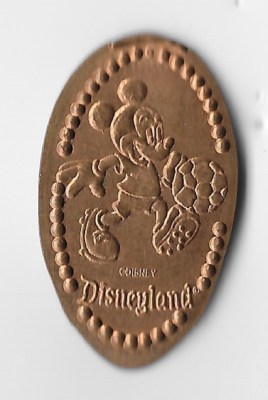 COPPER MICKEY PLAYING SOCCER PRESSED ELONGATED PENNY DISNEY LAST 2 ...