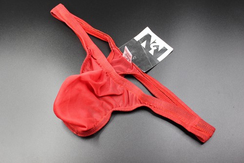 N2N Bodywear Men Red color sheer mesh G-string thong Underwear size M ...