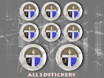 8 x 3D ROUND Resin Domed Flag Tulsa - USA Adhesive Decal Vinyl | eBay