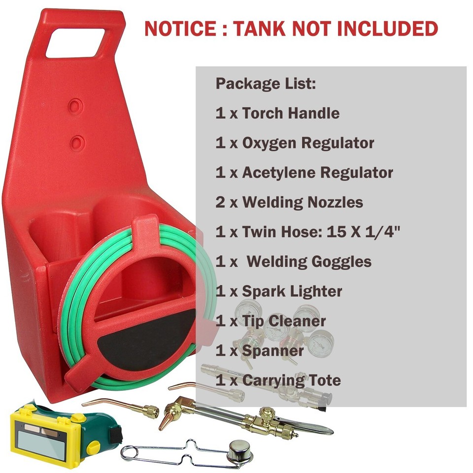 Portable brazing torch kit with Gauge Oxygen Acetylene Welding Cutting ...