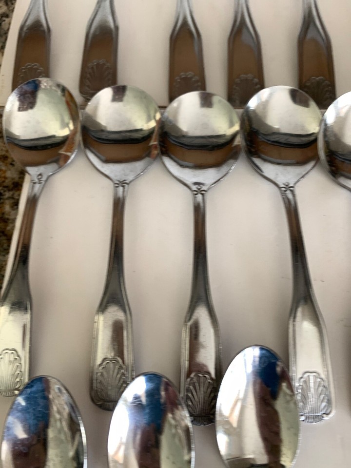 38 pc Swiss made SOLA Cutlery Stainless Steel Flatware Shell Pattern ...