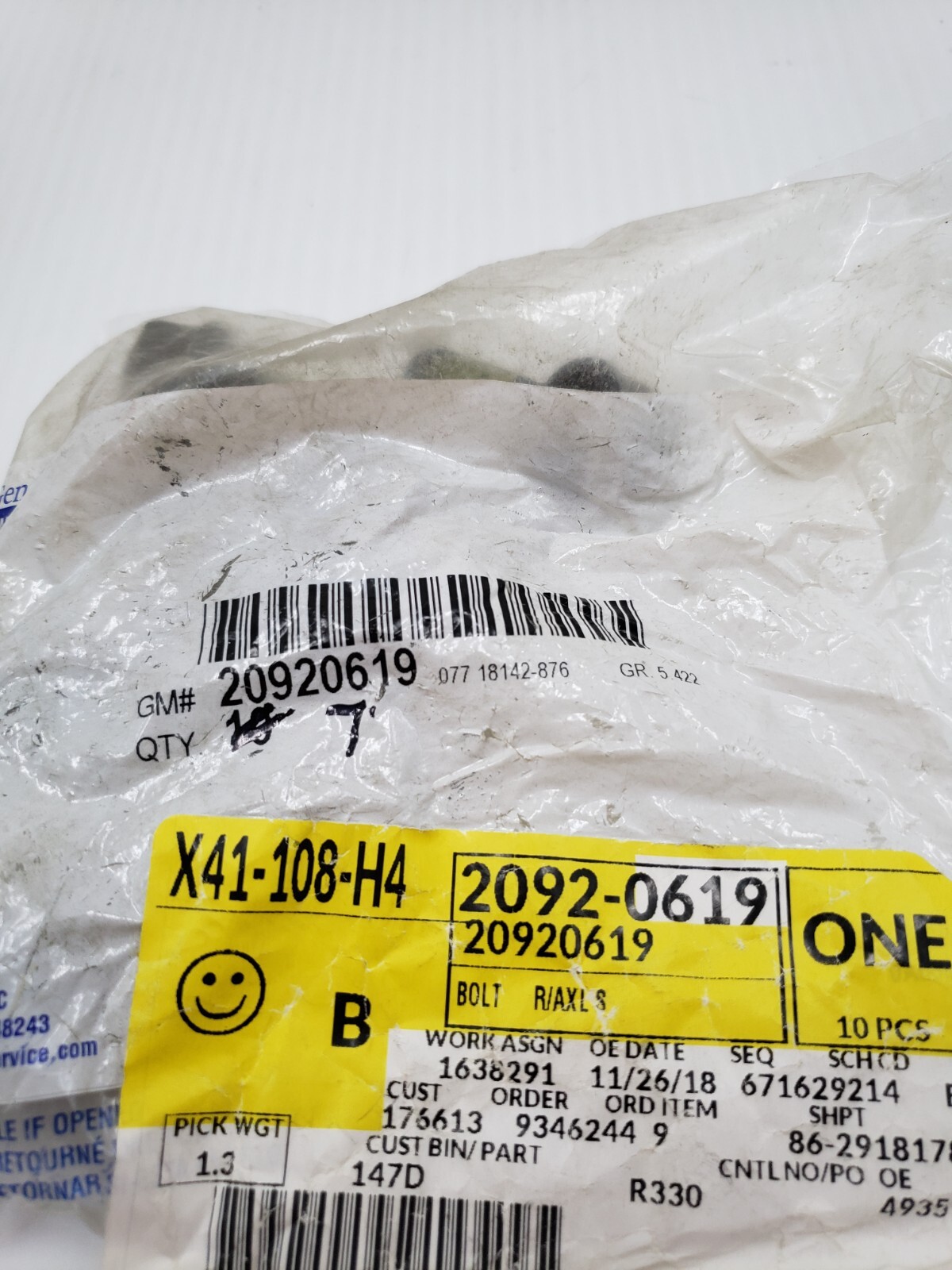 Genuine GM 20920619 Rear Axle Shaft Bolts ~ Lot of 7 Bolts~ New Surplus ...