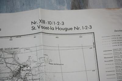 vintage original german UTAH BEACH MAP dday normandy RELIC 1944 ...