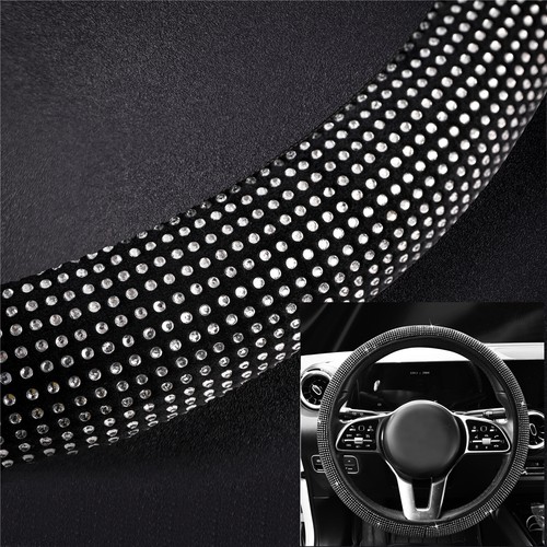 15''Crystal Rhinestone Car Steering Wheel Cover Diamond Sparkling Car ...