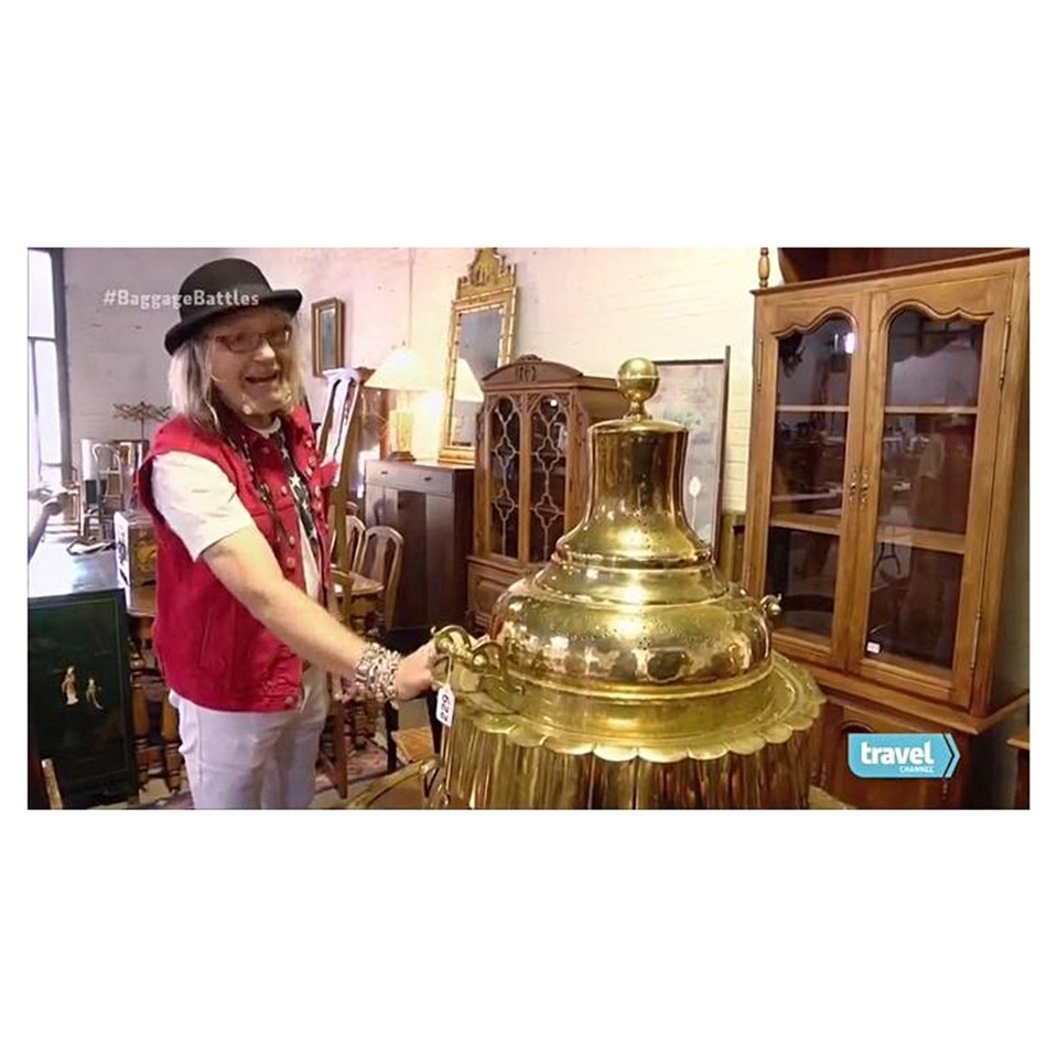 MANGAL Antique c.1850 TRADITIONAL TURKISH HEATER Brass & Copper BAGGAGE ...