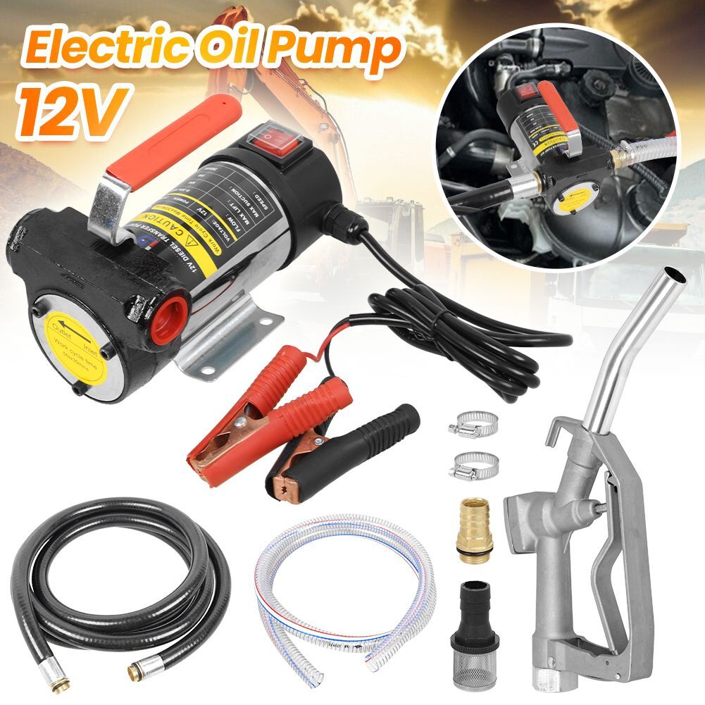 12V ELECTRIC DIESEL FUEL TRANSFER PUMP OIL DISPENSER 50L/MIN FUEL ...
