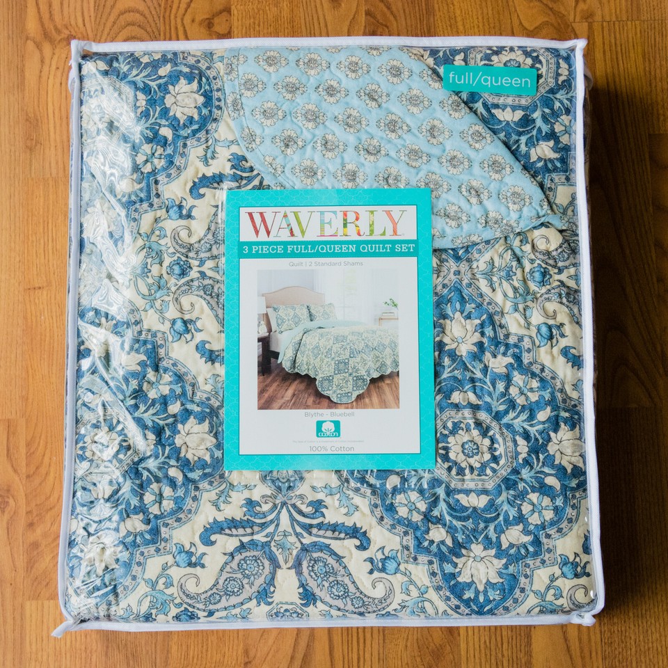 *NEW* Waverly 3 Piece Quilt Set - Blyth Bluebell - Reversible - King ...