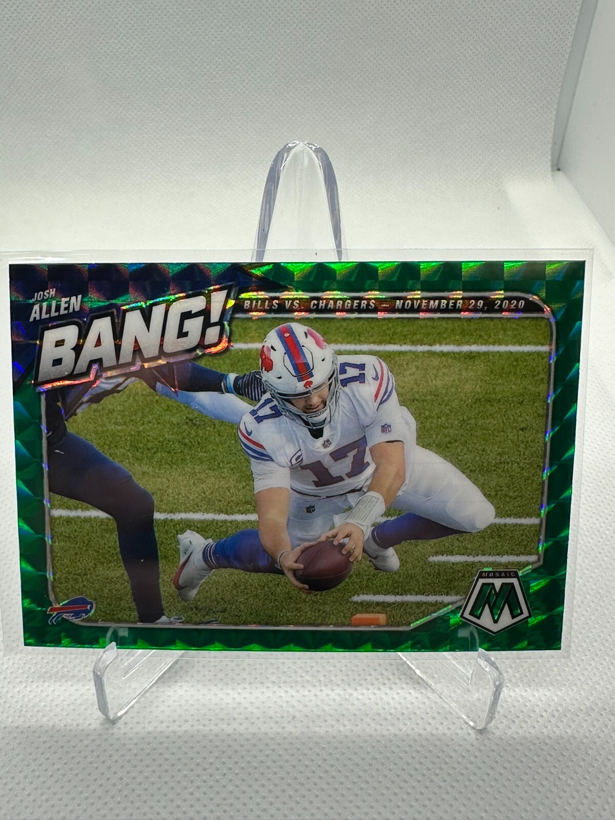 2021 Panini Mosaic Bang! Green Prizm #B-1 Josh Allen Buffalo Bills | eBay