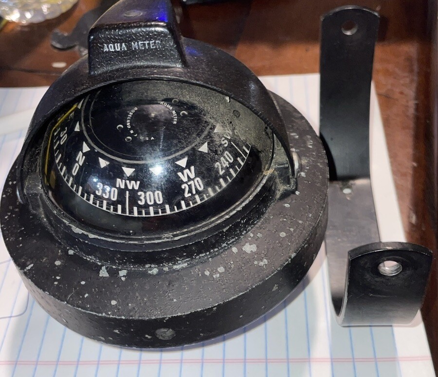 Aqua Meter Self Leveling Red Back Light Marine Compass USA | eBay